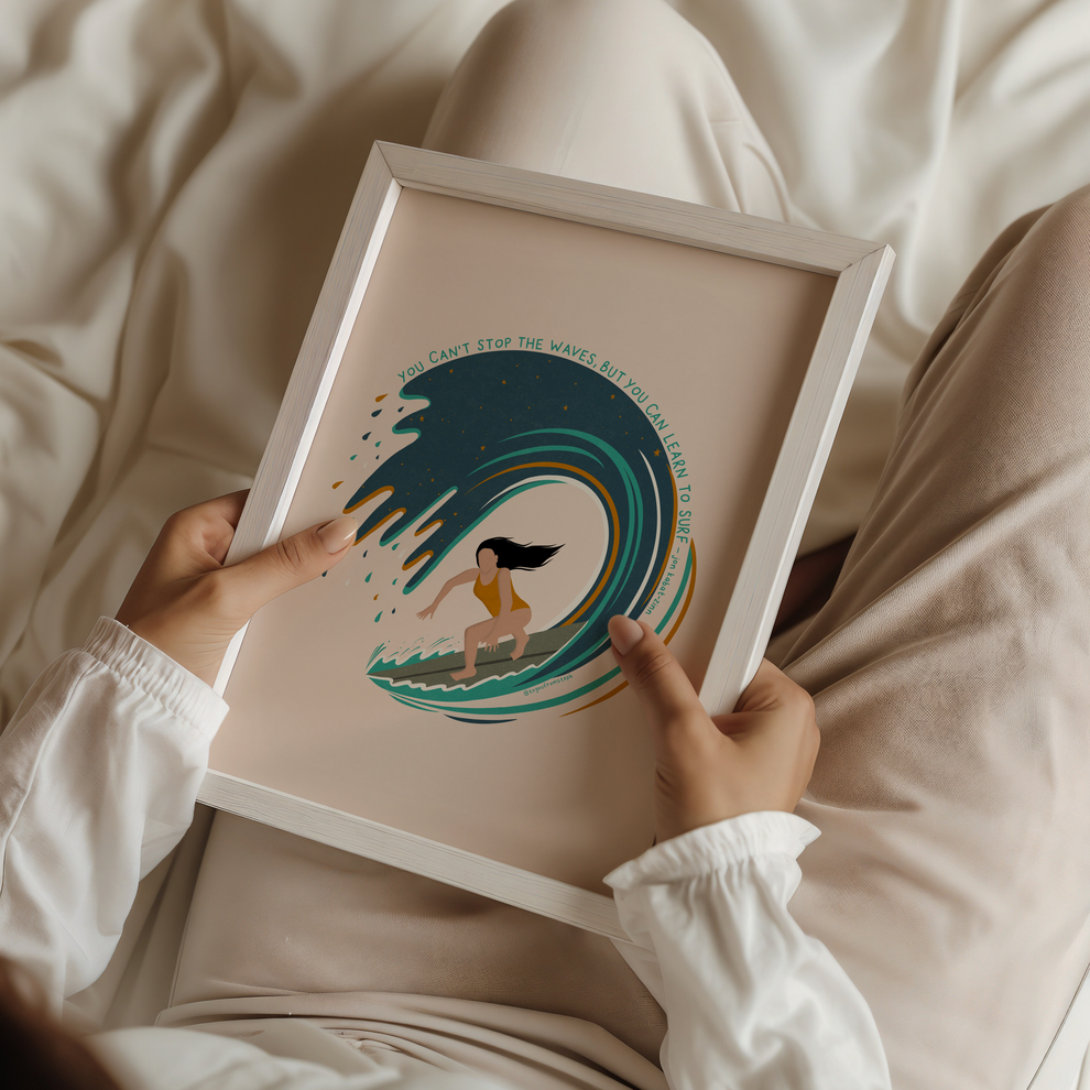 Learn to Surf - Art Print – To You From Steph