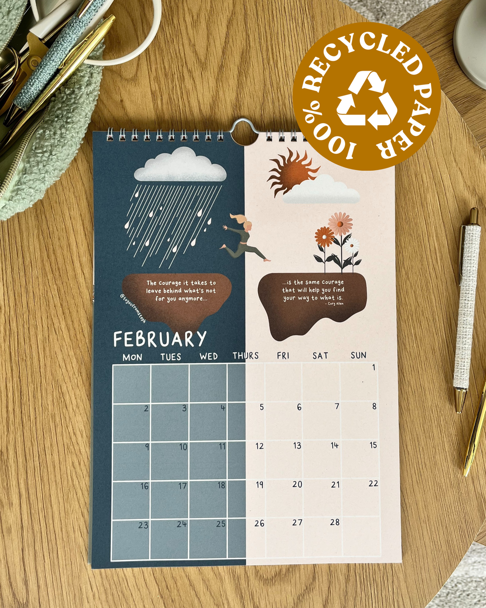 Thrive 2026 Wall Calendar | A4 – To You From Steph
