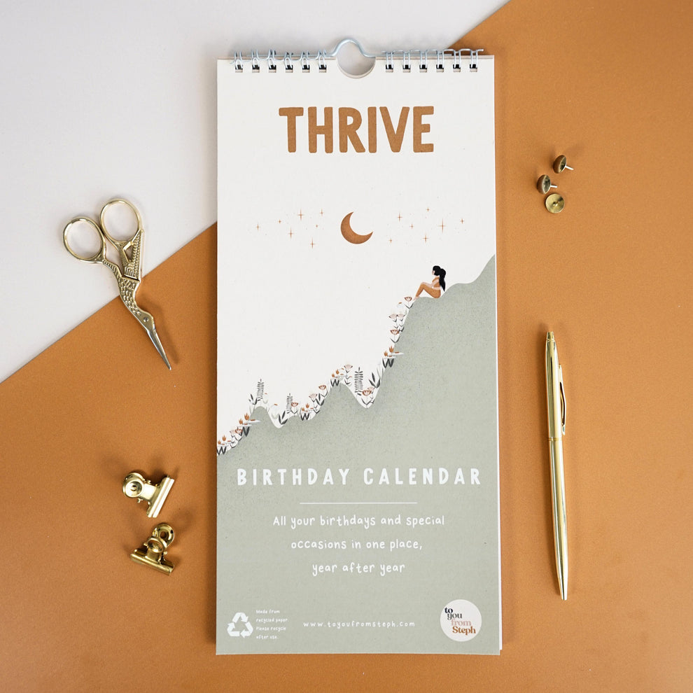 Birthday Calendar 2025 | Thrive | A3L – To You From Steph