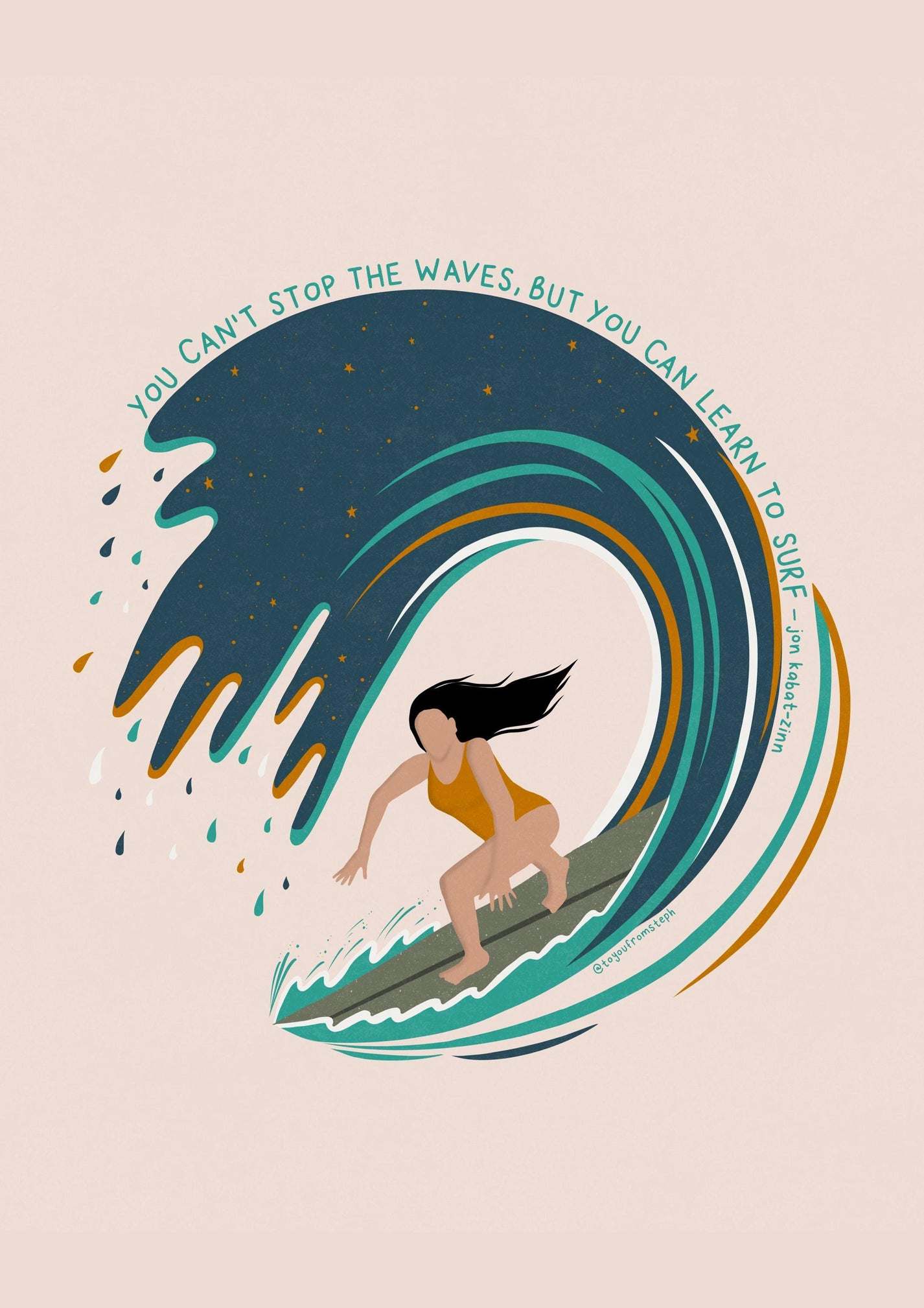 Learn to Surf - Art Print – To You From Steph